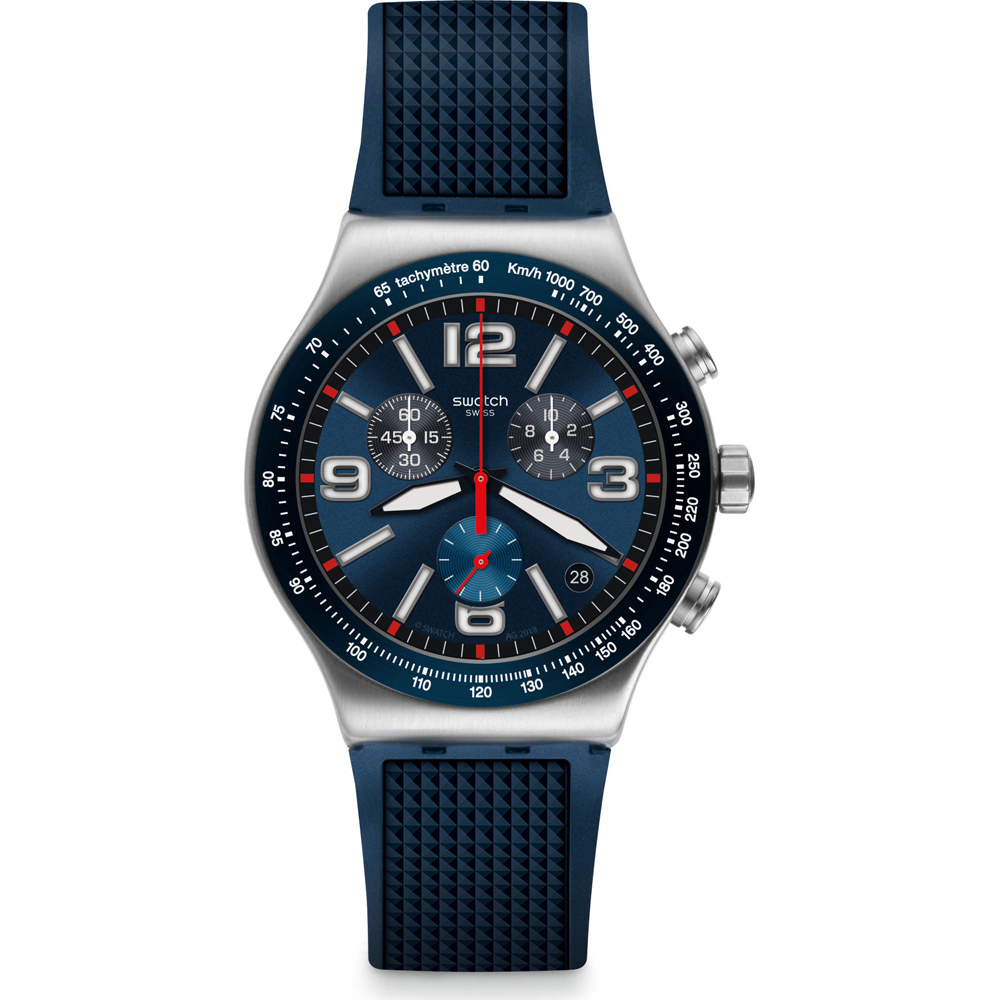 Relógio Swatch Irony - Chrono New YVS454 Blue Grid • EAN: 7610522800694 ...